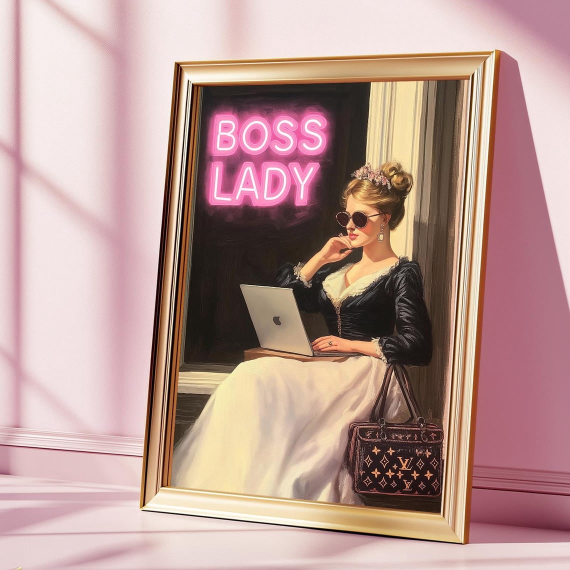 Miluva Boss Lady Vintage Digital Art Print, Elegant Ceo Woman, Feminine ...
