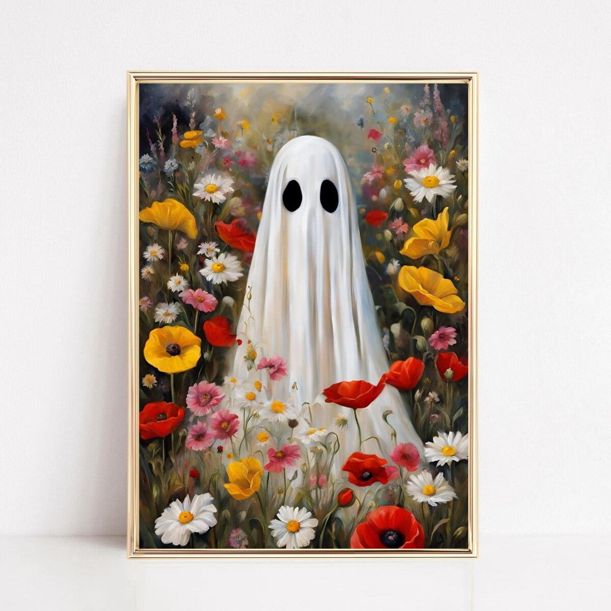 Miluva Botanical ghost portrait print floral ghost halloween wall art ...