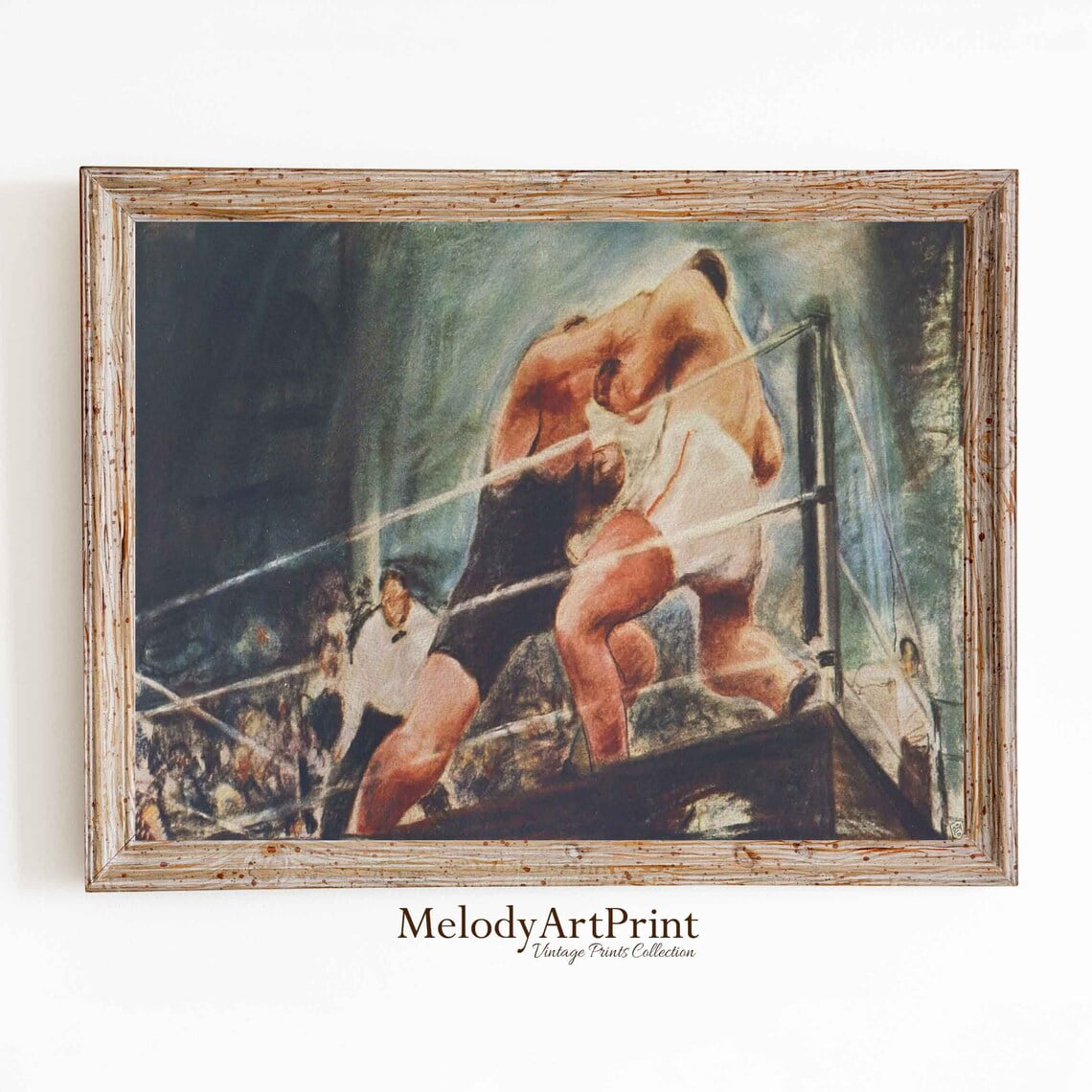 Miluva Boxing Print Wall Hanging, Boxing Match Art Print, Vintage ...