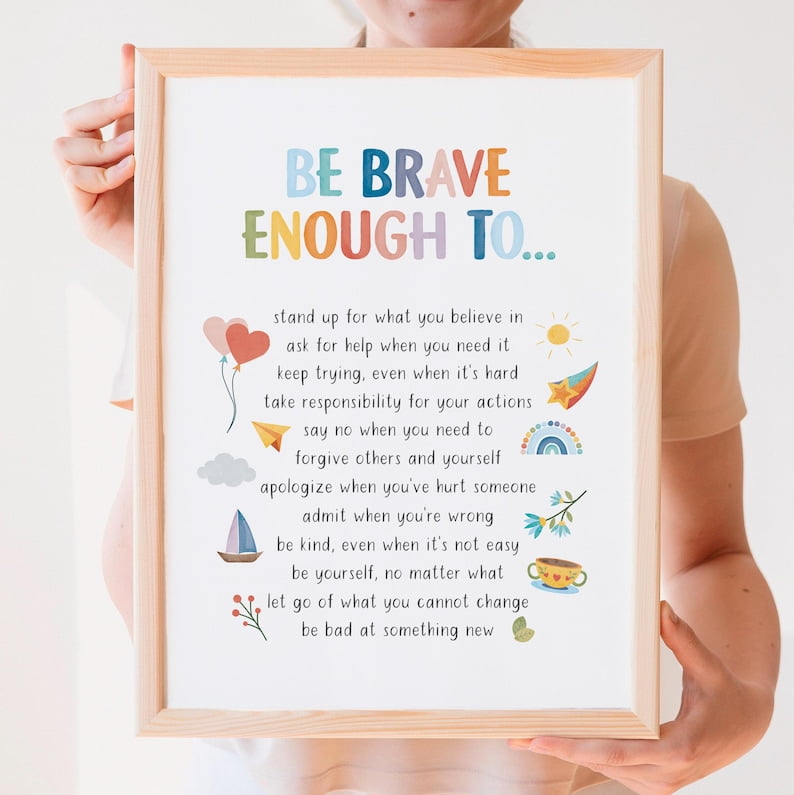 Miluva Be Brave Enough To, Therapy Office Decor, School Counselor, Positive Affirmations, Growth ...