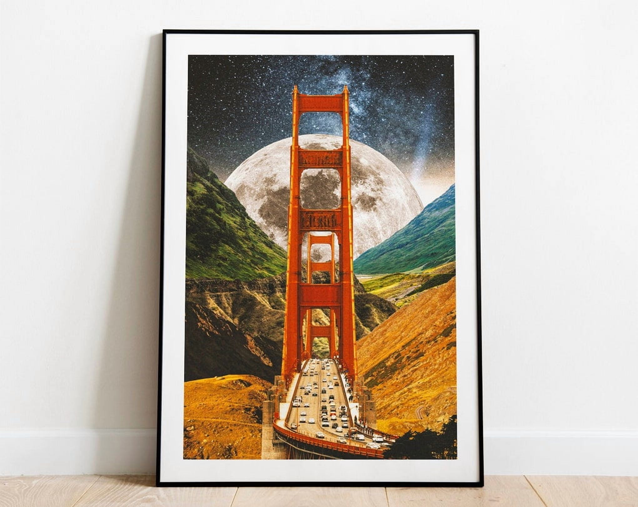 Miluva Bridge To Fantasy Land Trippy Poster Retro-Futuristic Collage ...