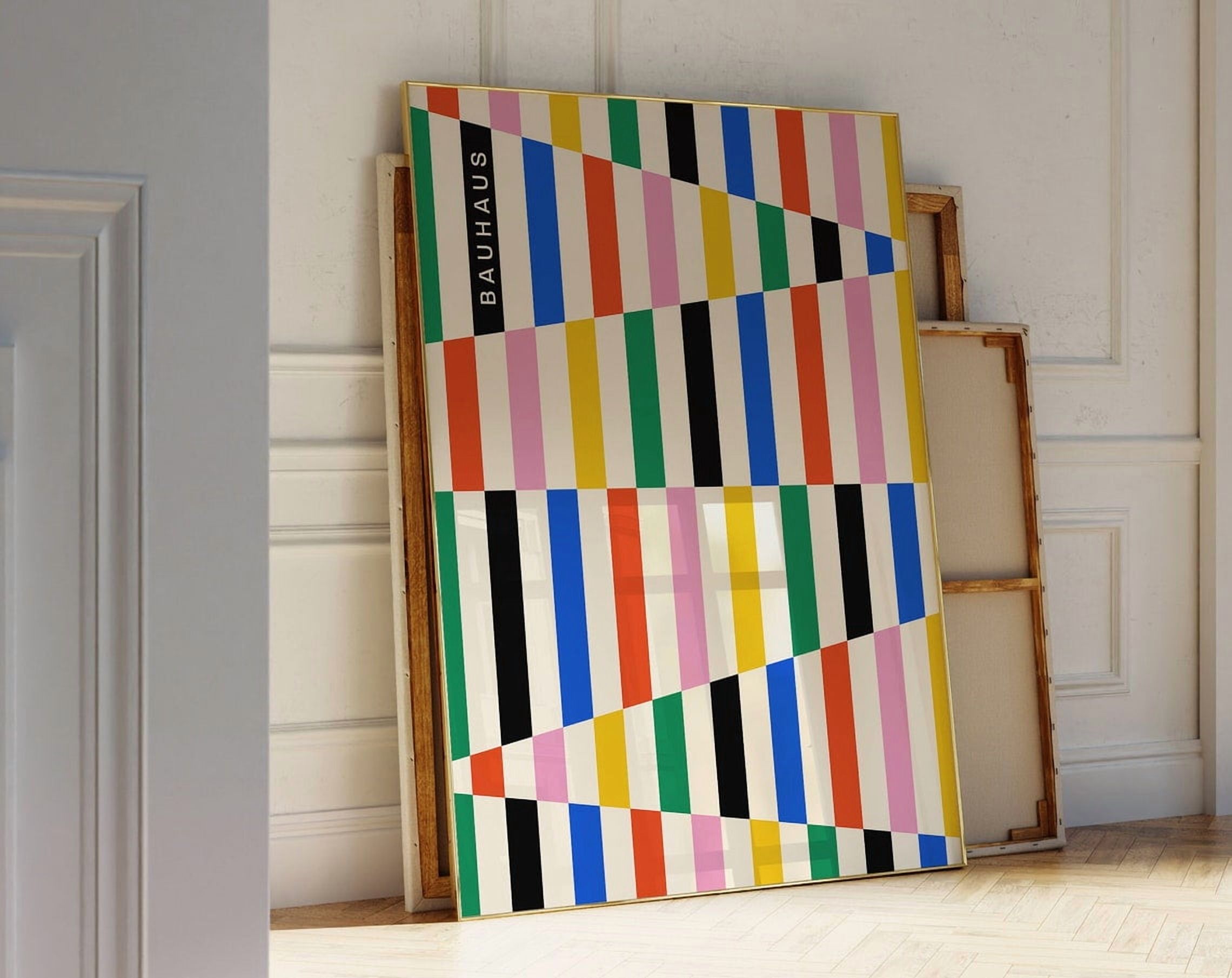 Miluva Brightly Coloured Bauhaus Poster,Able Print, Geometric Art Print ...