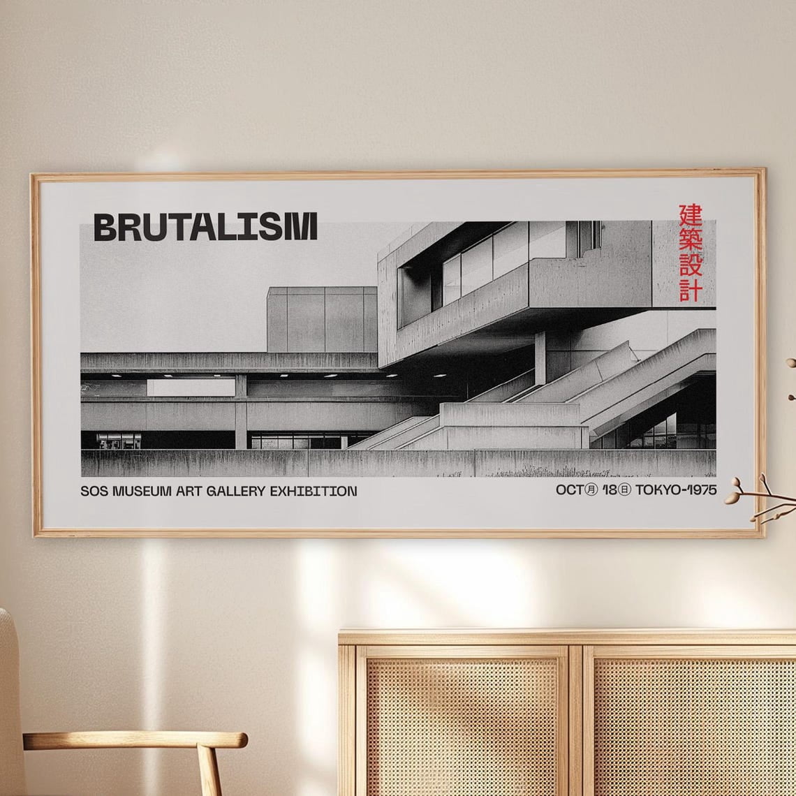 Miluva Brutalist Architecture Poster Panoramic Poster Brutalism Poster ...