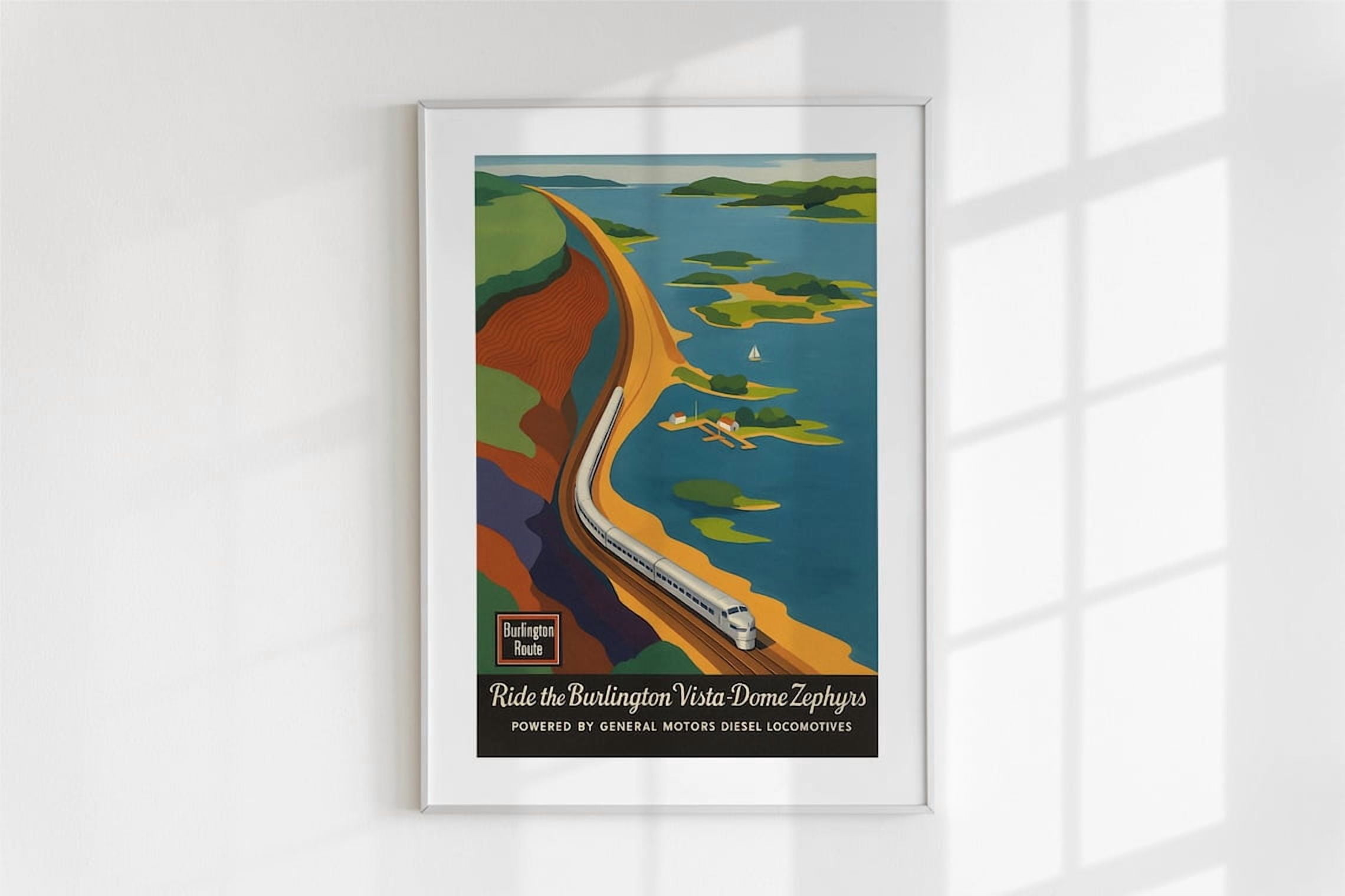 Miluva Burlington Route Train Poster Vintage Travel Wall Art, Printable ...