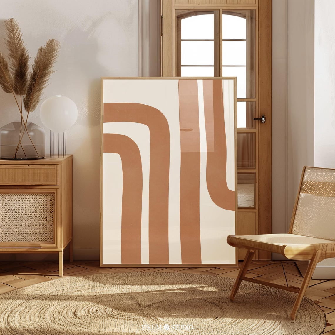 Miluva Burnt Orange Stripes Printable Wall Art, Abstract Print, Modern ...