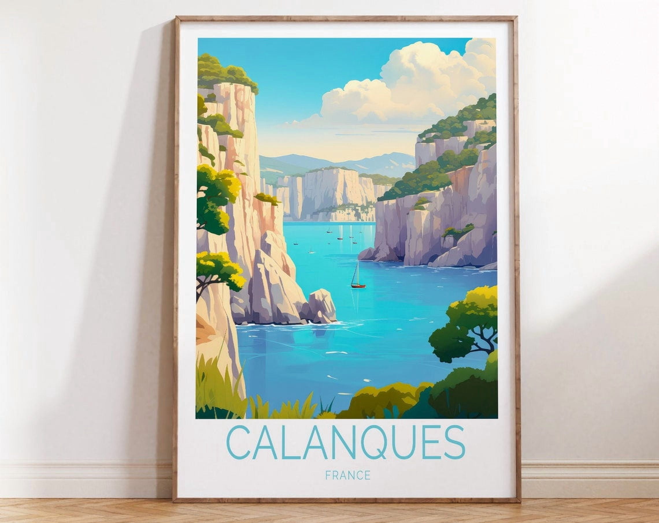 Miluva Calanques France Travel Poster France Travel Poster, Calanques ...