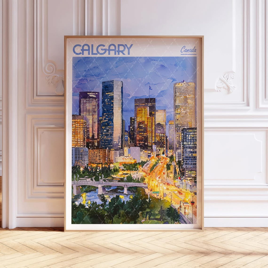 Miluva Calgary Poster - Calgary Wall Art - Canada Travel Poster ...