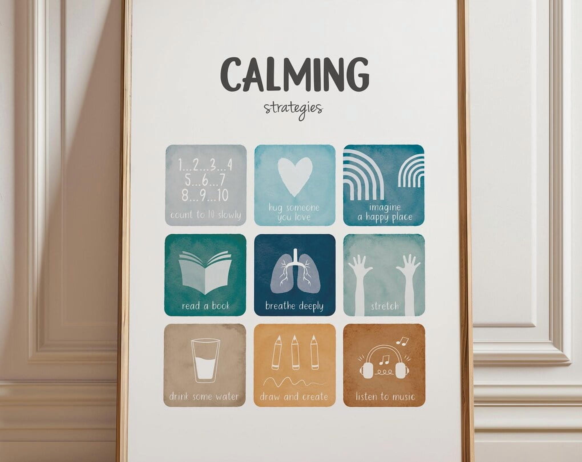 Miluva Calming Strategies, Coping Skills, Therapy Office Wall Decor ...