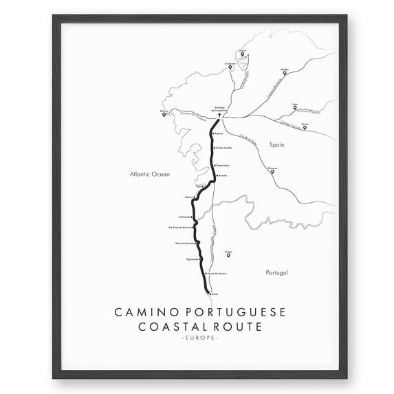 Miluva Camino Portuguese - Coastal Trail Map Camino Portuguese Coastal ...