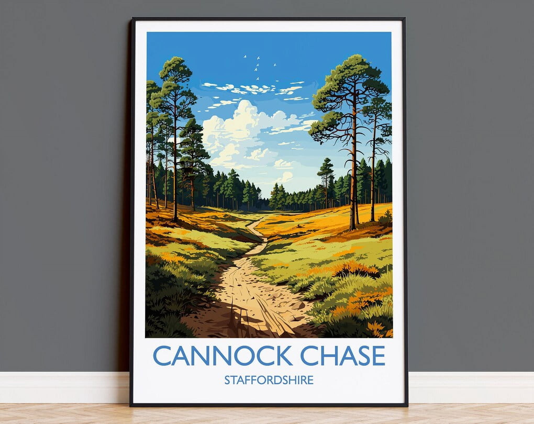 Miluva Cannock Chase Travel Print, Travel Poster Of Cannock Chase ...