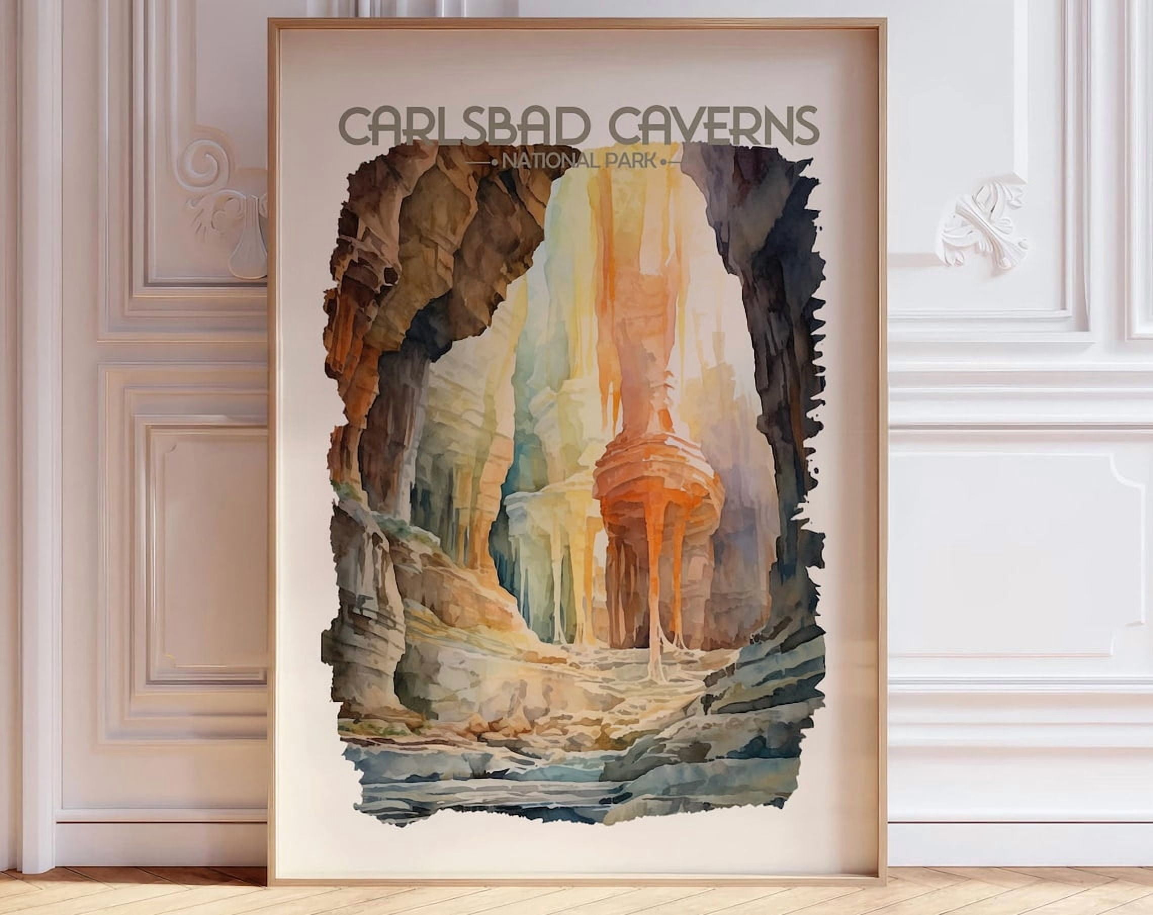 Miluva Carlsbad Cavern National Park Travel Poster - Us National Parks ...