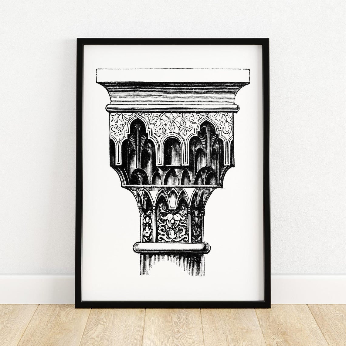 Miluva Carved Column 1 - Architectural Illustration - Historical Wall ...
