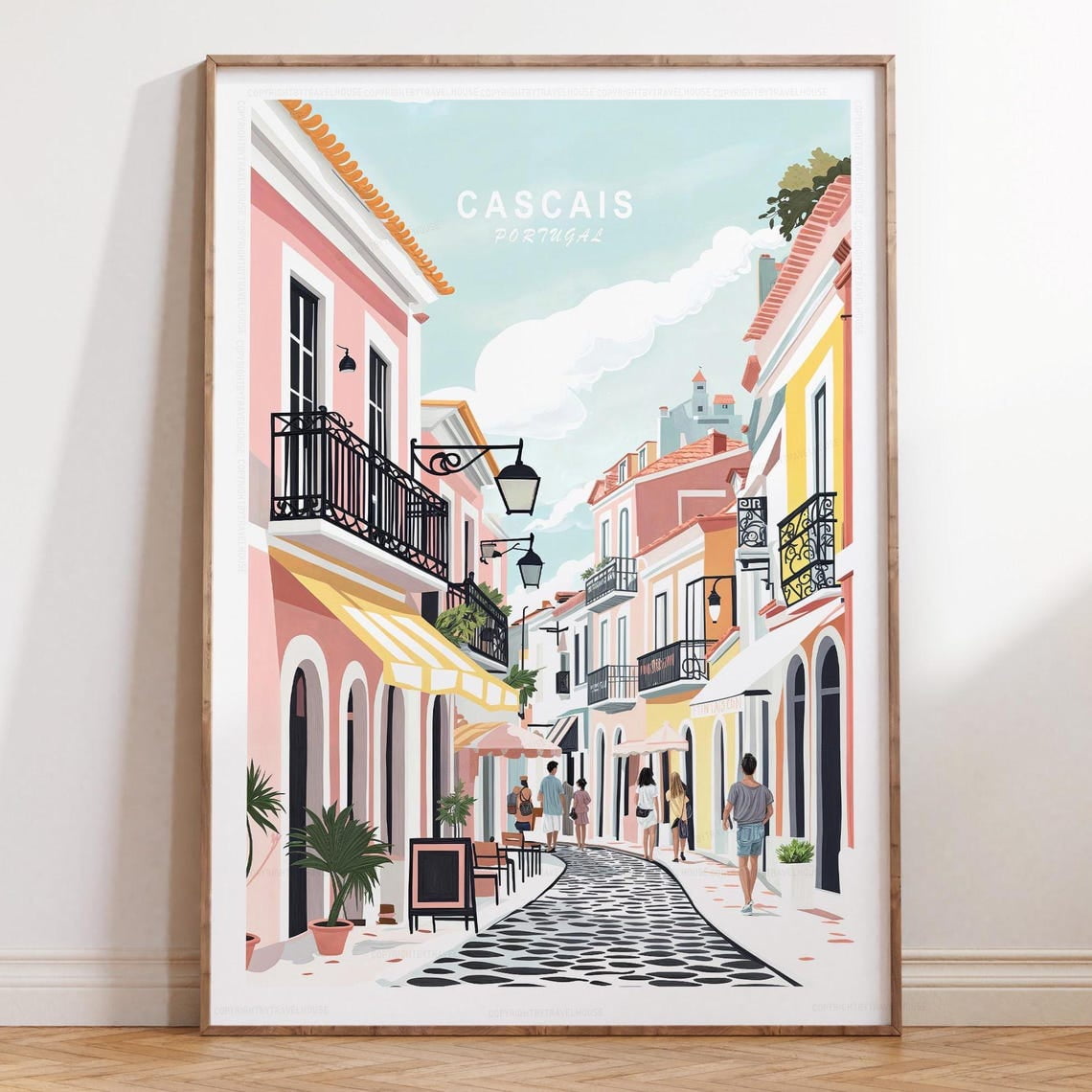Miluva Cascais Travel Poster, Cascais Portugal Travel Print, Portugal ...