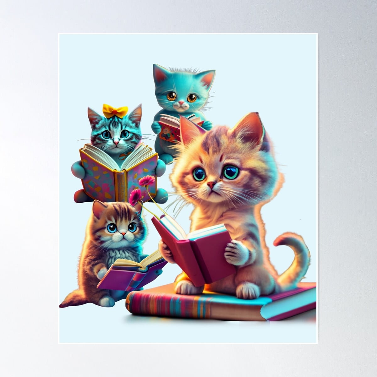 Miluva Cat With Book Cute Cat Reading Book Gifts For Cats Lovers Gifts ...
