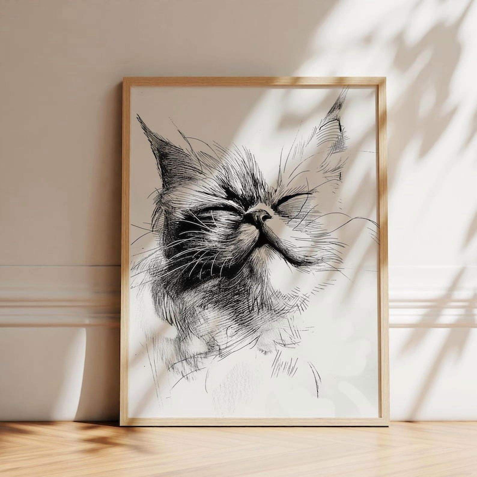 Miluva Cat Portrait With Cat Art Downloadable Prints For Cat Wall Art ...