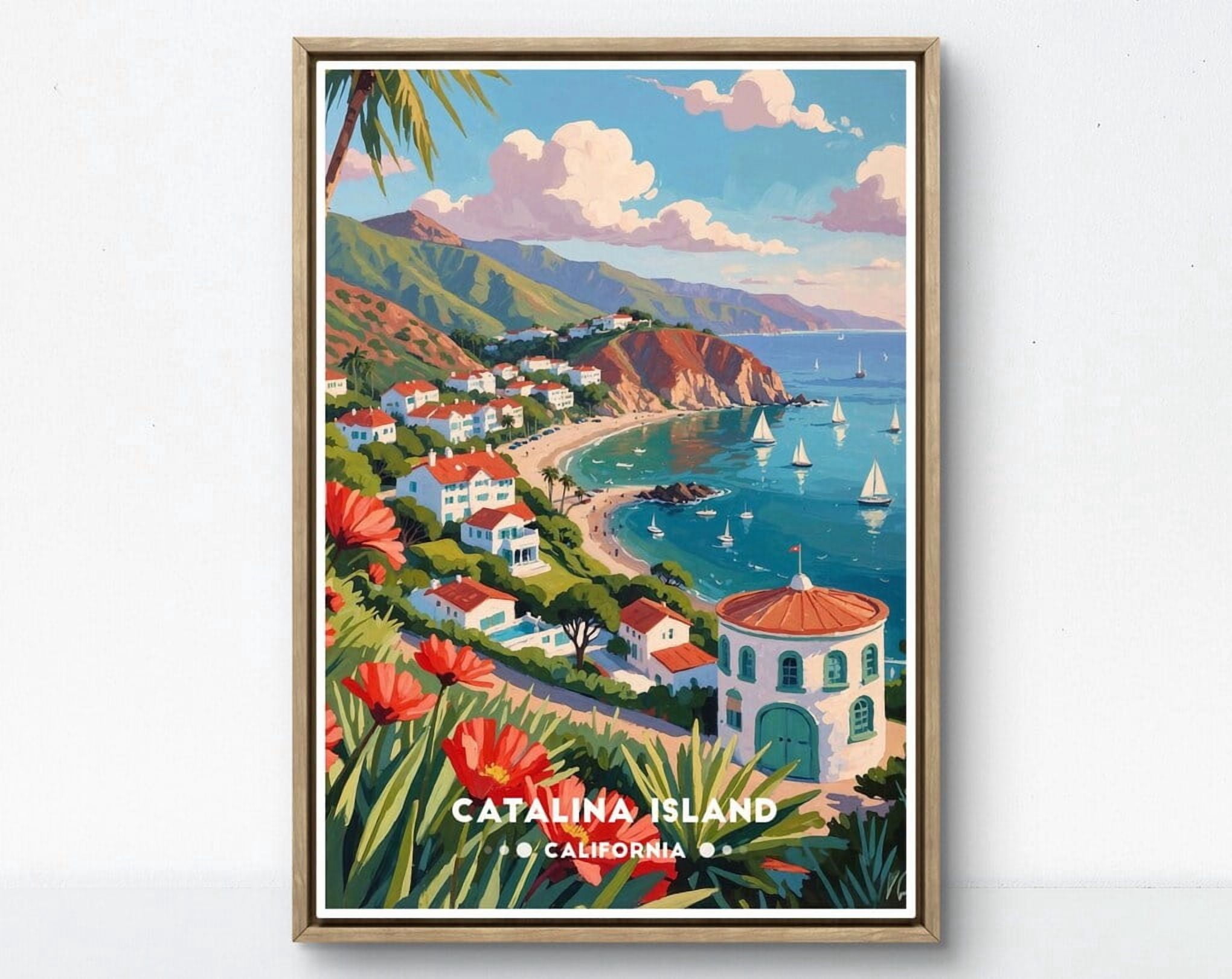 Miluva Catalina Island Poster, California Coast Print, Seaside Village ...