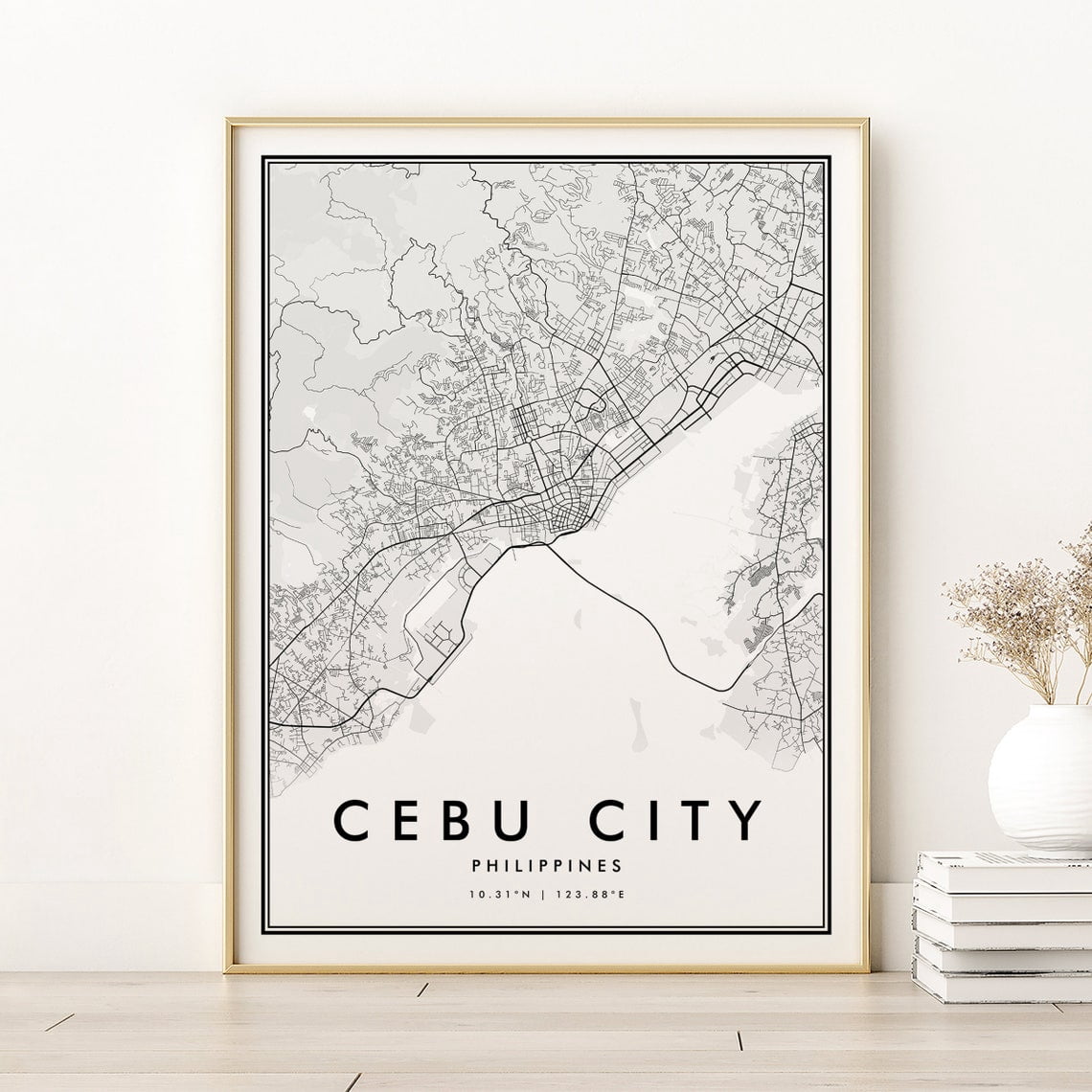 Miluva Cebu City Map Print, Modern Cebu City Philippines City Map ...