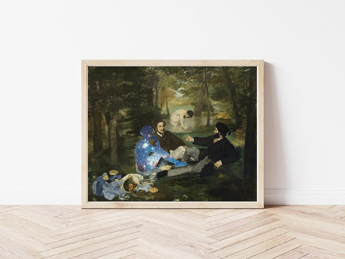 Miluva Celestial Galaxy Stars Silhouette + Manet'S Luncheon On The ...