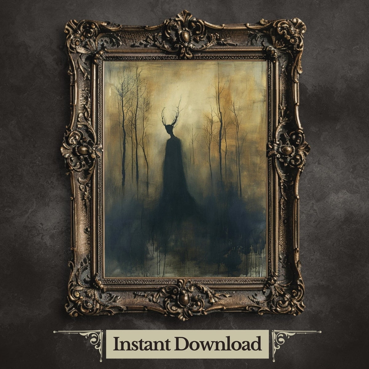 Miluva Celtic forest god wall art pagan artwork woodland witchcraft ...