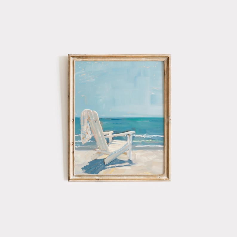 Miluva Chair On Beach Print Coastal Wall Art, Beach House Decor ...