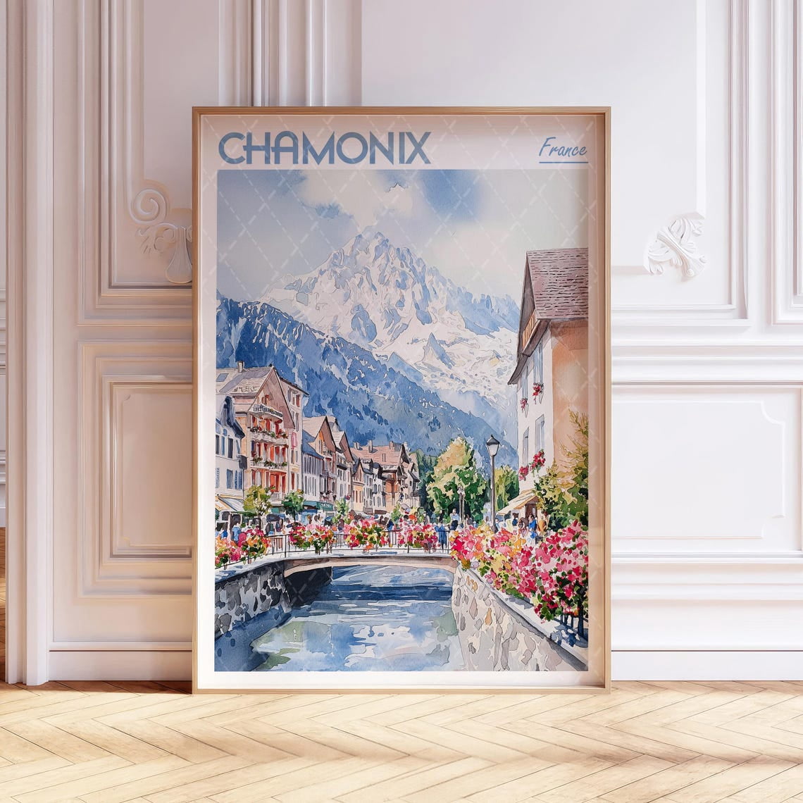 Miluva Chamonix Poster - Mont Blanc Wall Art - France Europe Travel ...
