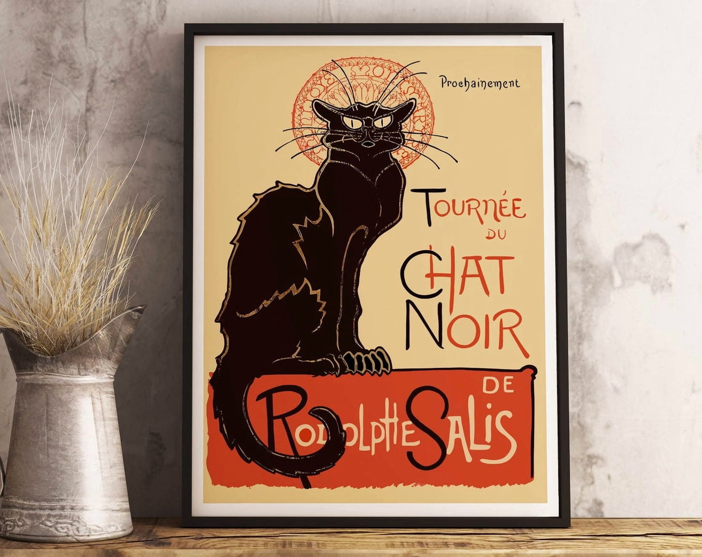 Miluva Chat Noir Black Cat Print - Digital - Vintage - Printable Poster ...