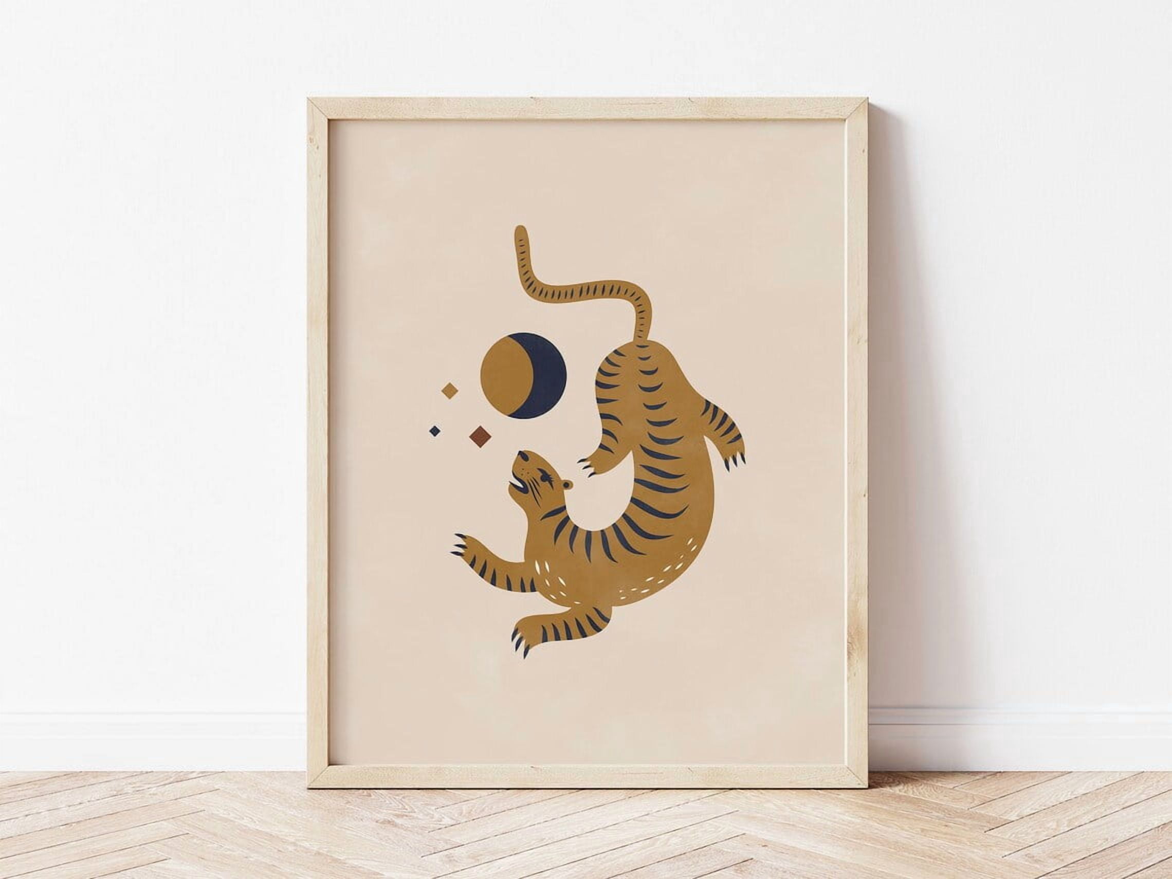 Miluva Cheetah Boho Art Print, Celestial Abstract Boho Wall Art, Jungle ...