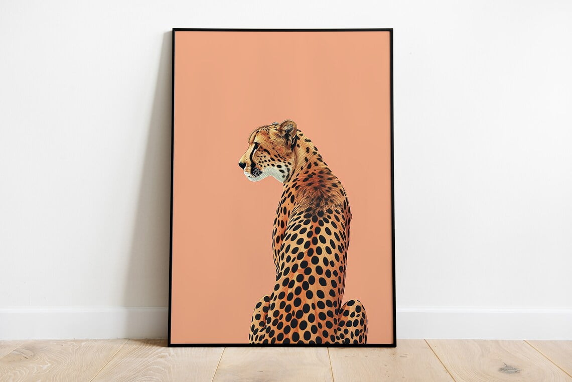 Miluva Cheetah Print, Orange Cheetah Poster, Wild Jungle Animal ...