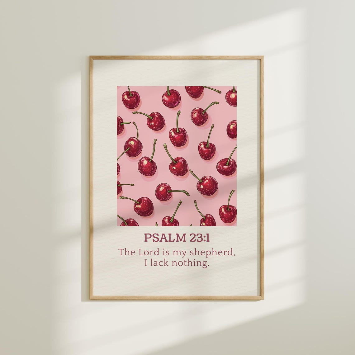 Miluva Cherry Wall Art Pink Christian Wall Art Bible Verse Preppy Wall ...