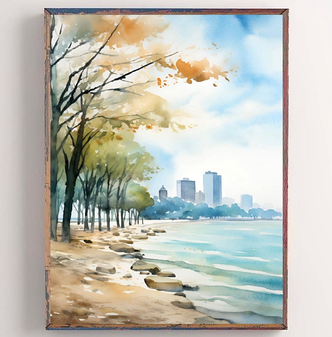 Miluva Chicago Art Print City Skyline Urban Landscape Wall Art Illinois ...