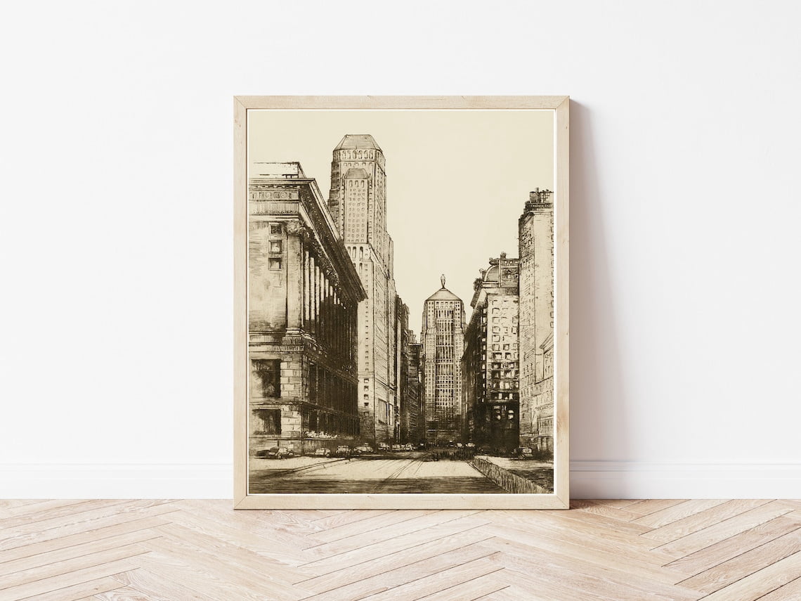 Miluva Chicago Illinois Downtown Architecture & Cityscape View 1931 ...