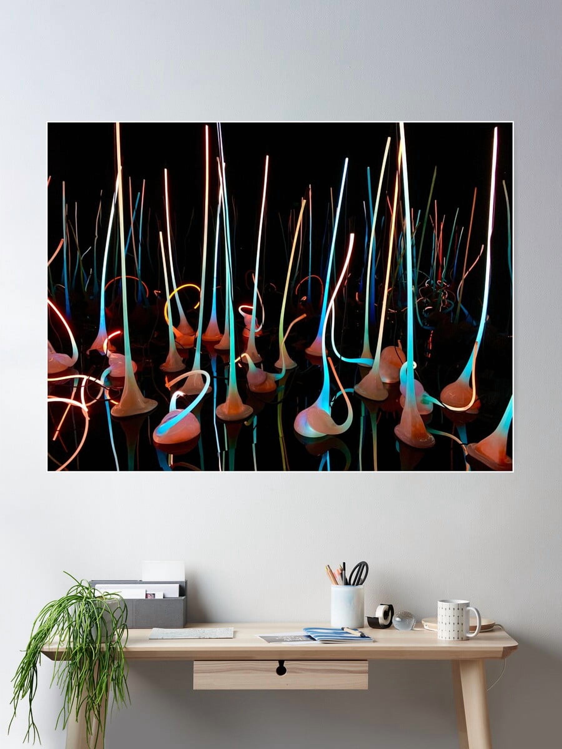 Miluva Chihuly Garden Glass Sculpture Neon Poster Wall Art, Modern Wall ...