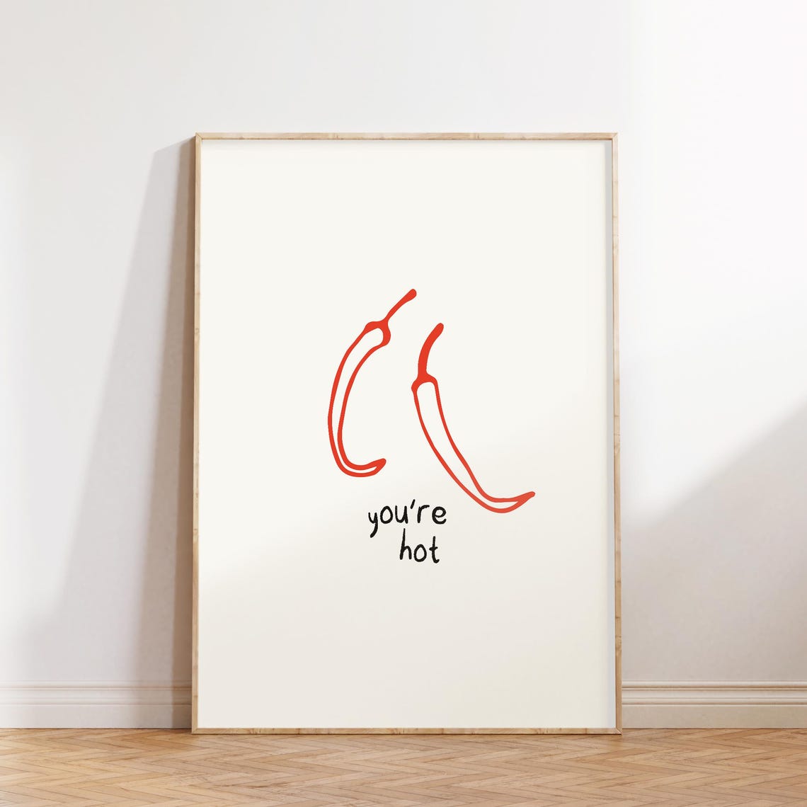 Miluva Chilli You'Re Hot Print, Kitchen Wall Art, Chili Pepper Poster ...