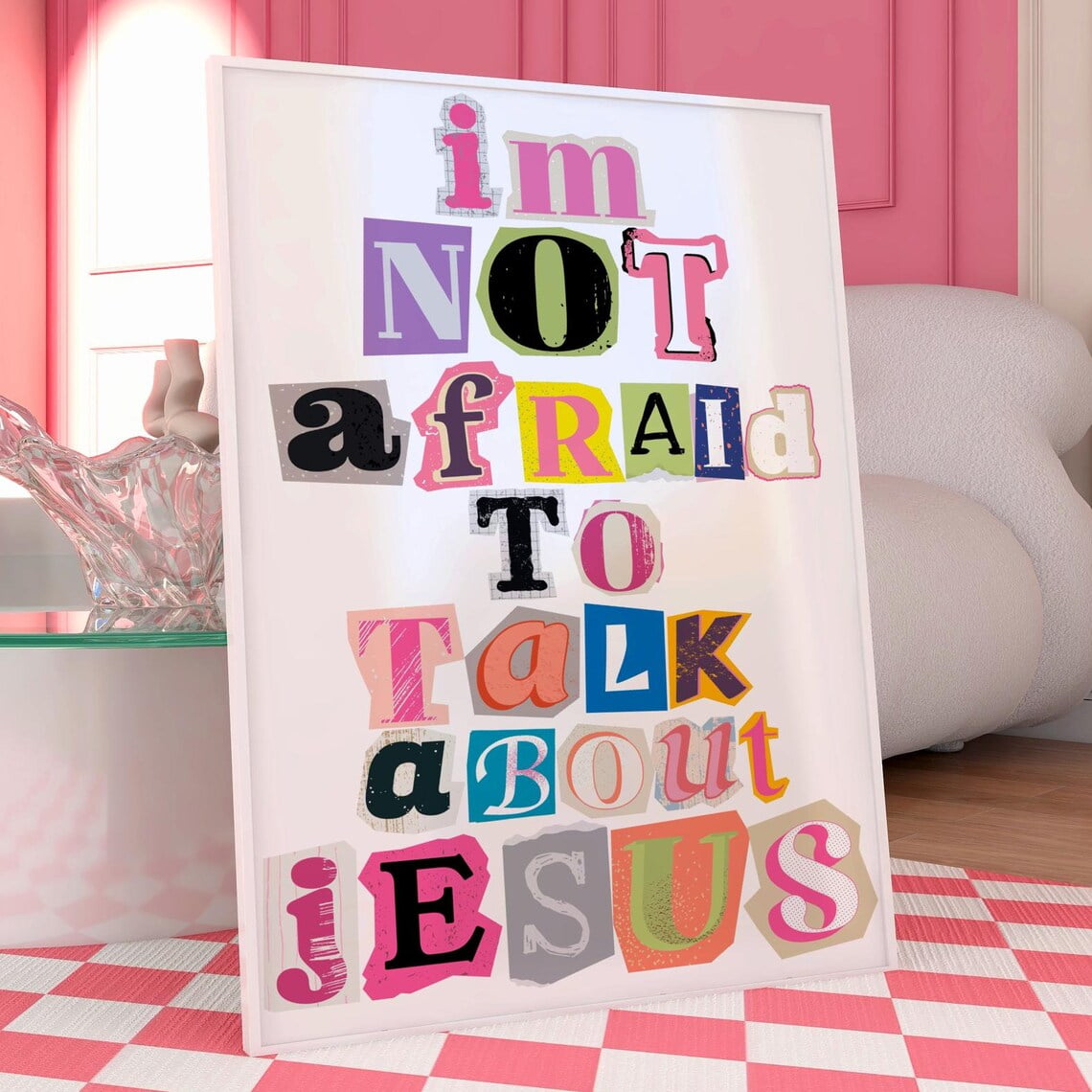 Miluva Christian Affirmations Teen Girls Bible Verse Wall Art Girly ...