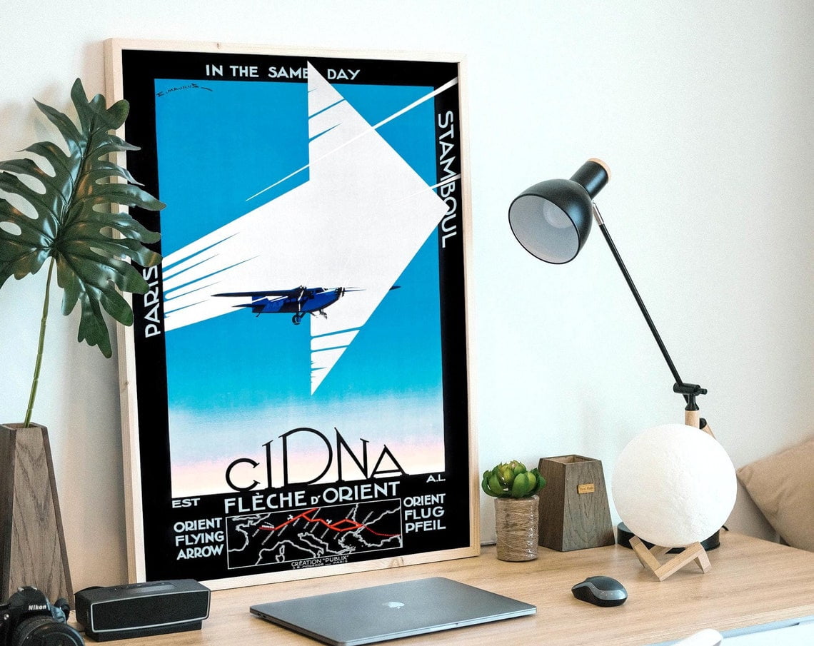 Miluva Cidna Orient Flying Arrow, 1932 Airline Advertisement Poster ...