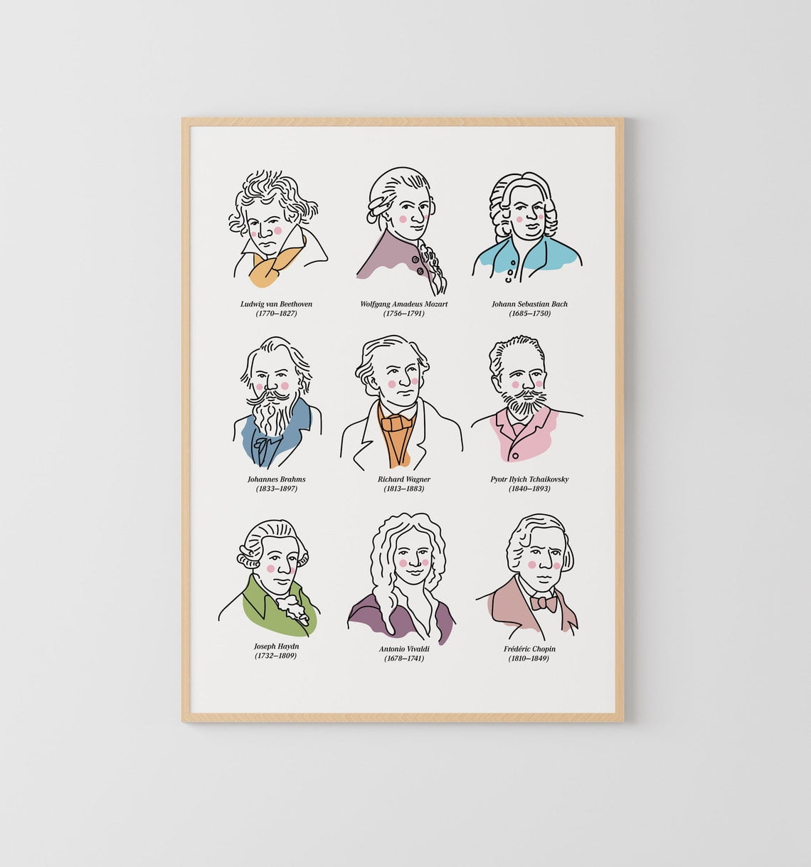 Miluva Classical Composers Poster, Classical Music, Music Poster, Music ...