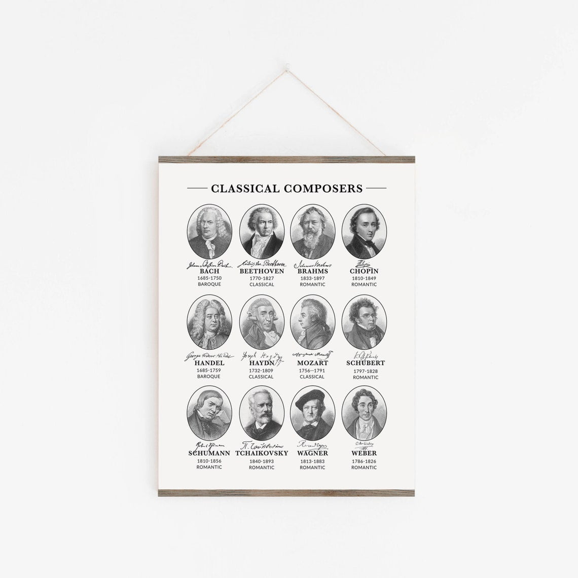 Miluva Classical Music Composers Print, Classical Musicians With ...