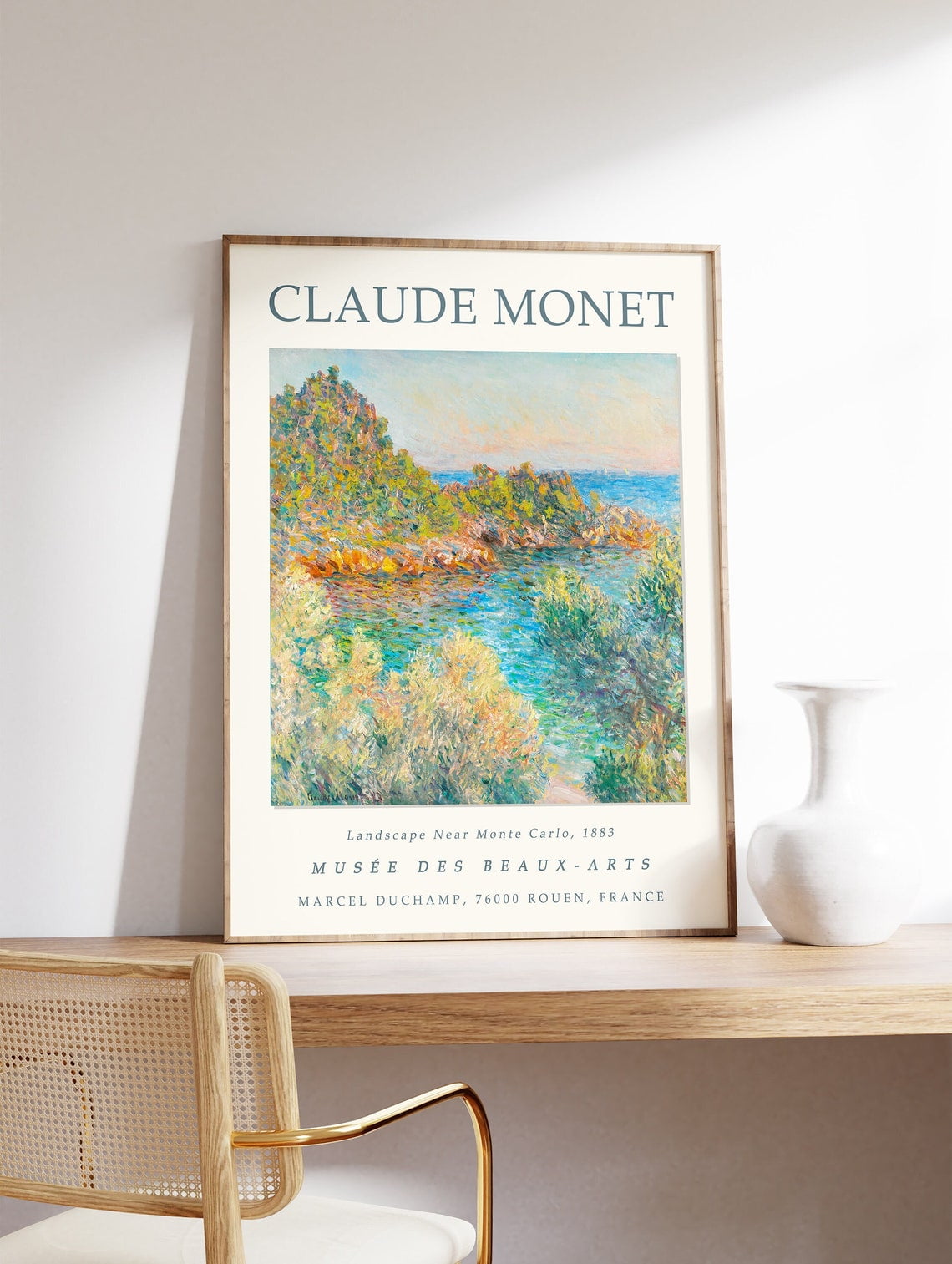 Miluva Claude Monet Poster, The Beach And The Falaise, Monet Print ...