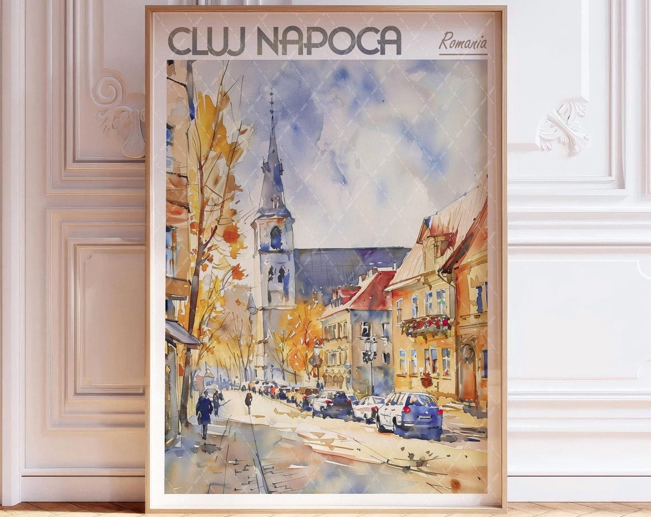 Miluva Cluj Napoca City Poster - Romania Balkans Art Print - Romania ...
