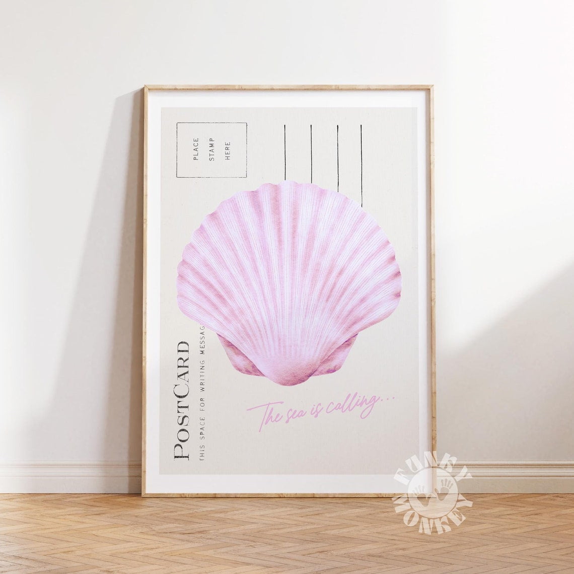 Miluva Coastal Seashell Wall Art Print, Pink Vintage Coastal ...