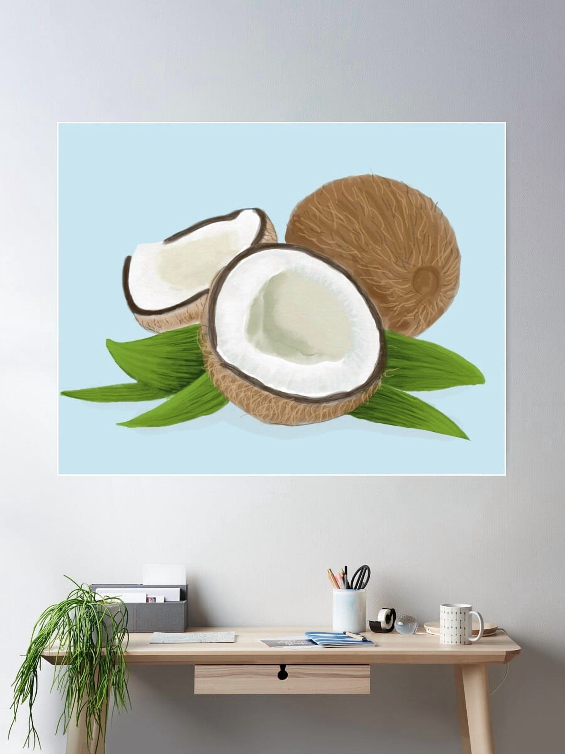 Miluva Coconuts Poster Wall Art, Modern Wall Decor For Living Room ...