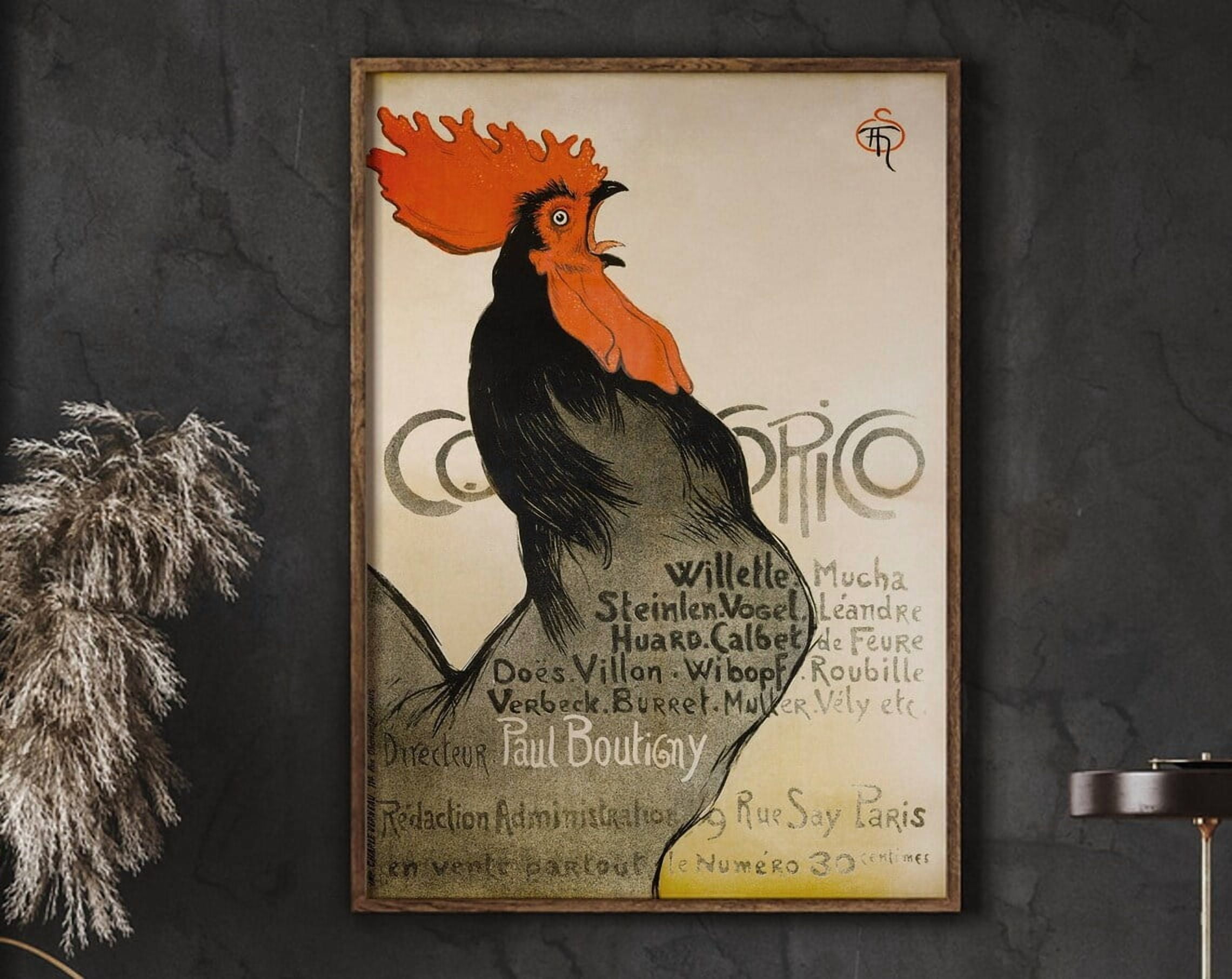 Miluva Cocorico French Art Magazine Cover 1899, ThÃ©ophile Alexandre Steinlen, Retro French Art ...