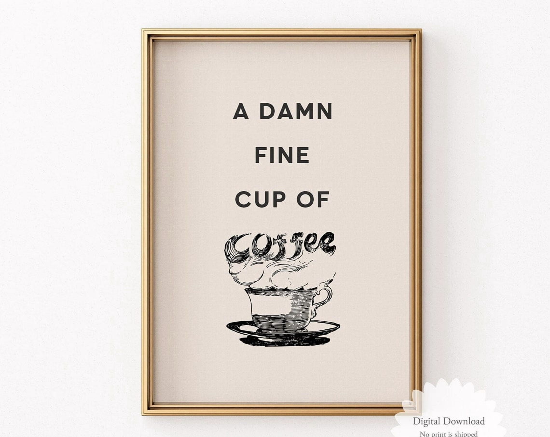 Miluva Coffee Art Print , Kitchen Decor, Printable Wall Art, Black And ...