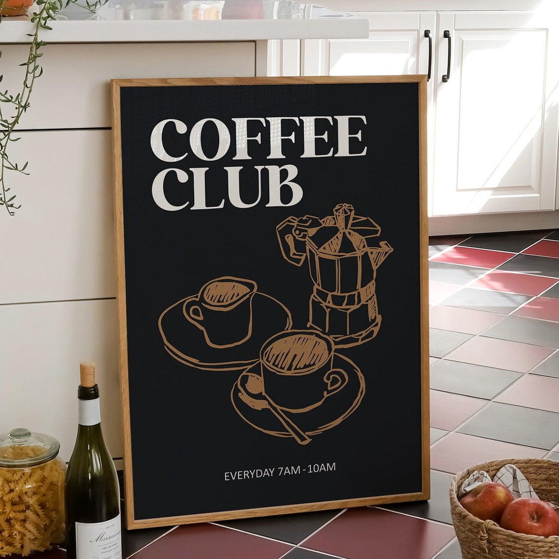 Miluva Coffee Club Print, , Coffee Club Wall Decor, Trendy Coffee ...