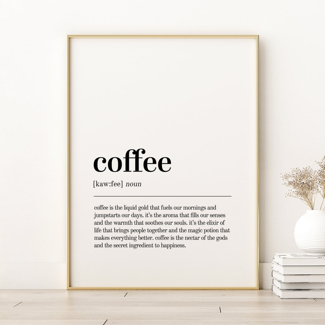 Miluva Coffee Definition Print, Coffee Unique Gift Poster ...