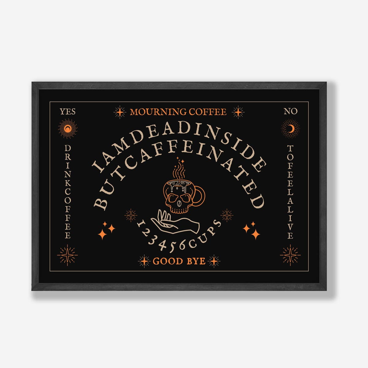 Miluva Coffee bar spirit board – Goth kitchen art print – Gothic ...