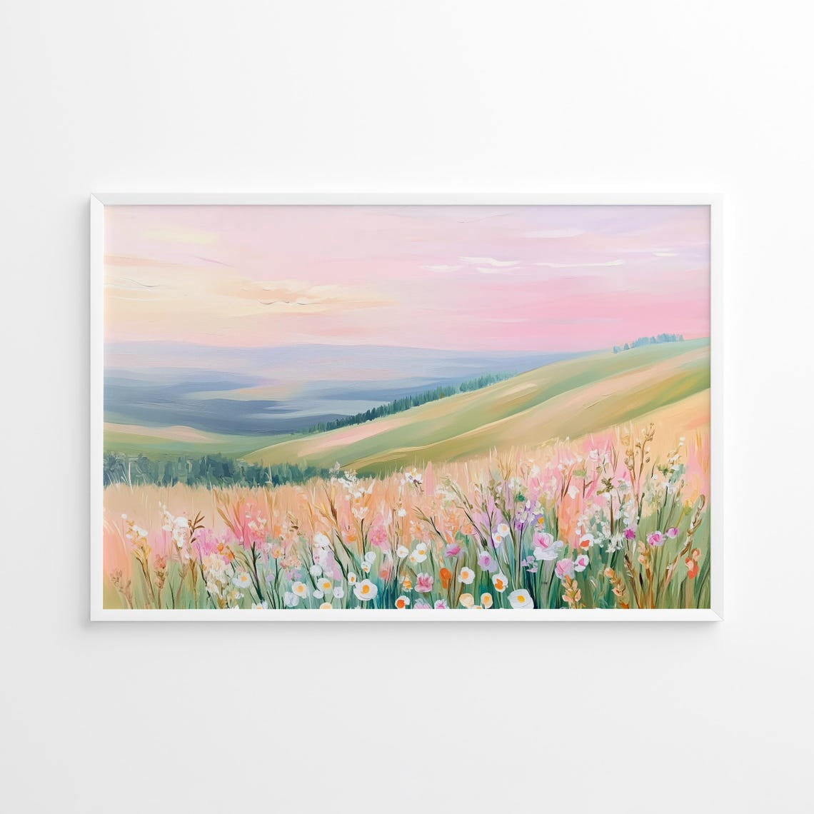 Miluva Colorful Autumn Meadow Poster, Fall Flower Field Landscape Wall ...