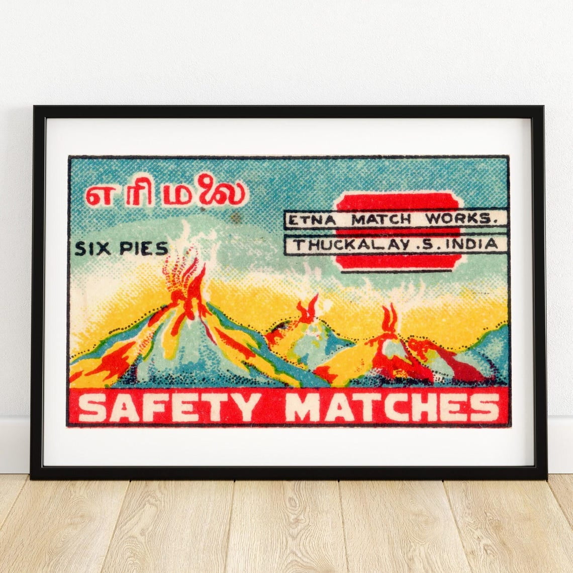 Miluva Colorful Matchbox Art Print Vintage Indian Design Etna Match ...