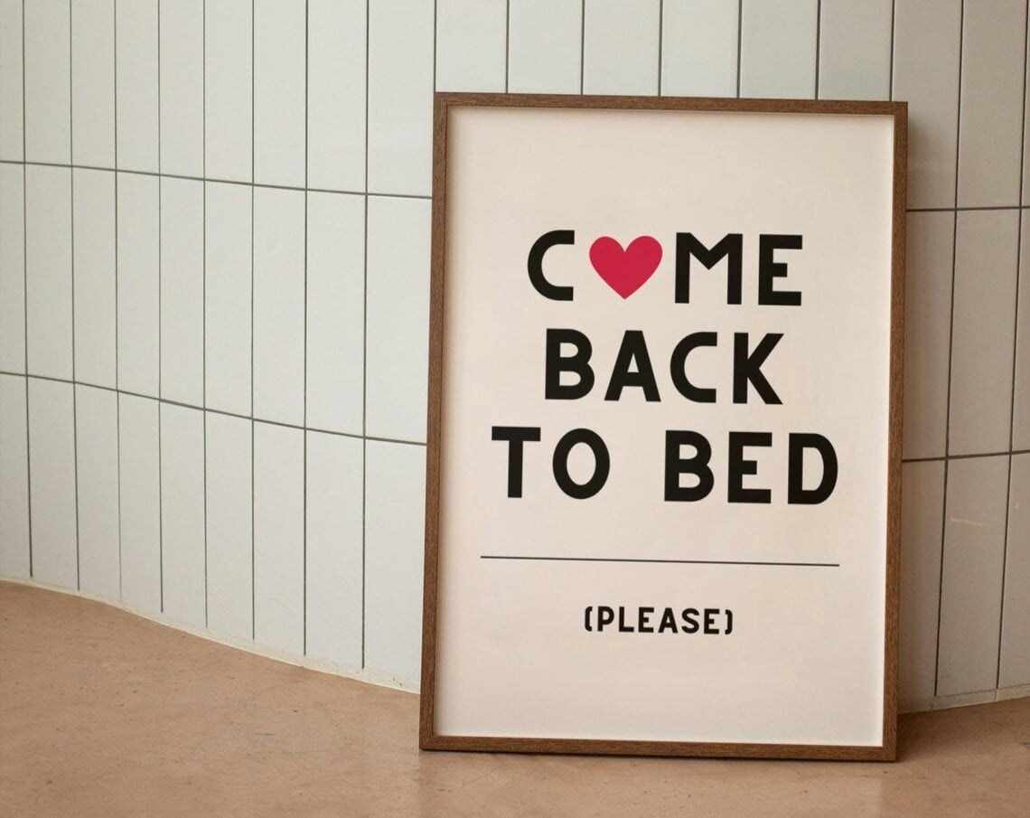 Miluva Come Back To Bed Poster, Printable Wall Art, Digital Poster ...