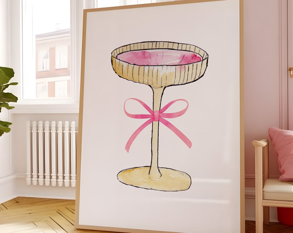 Miluva Coquette Kitchen Room Decor Champagne Balletcore Wall Art Wall ...